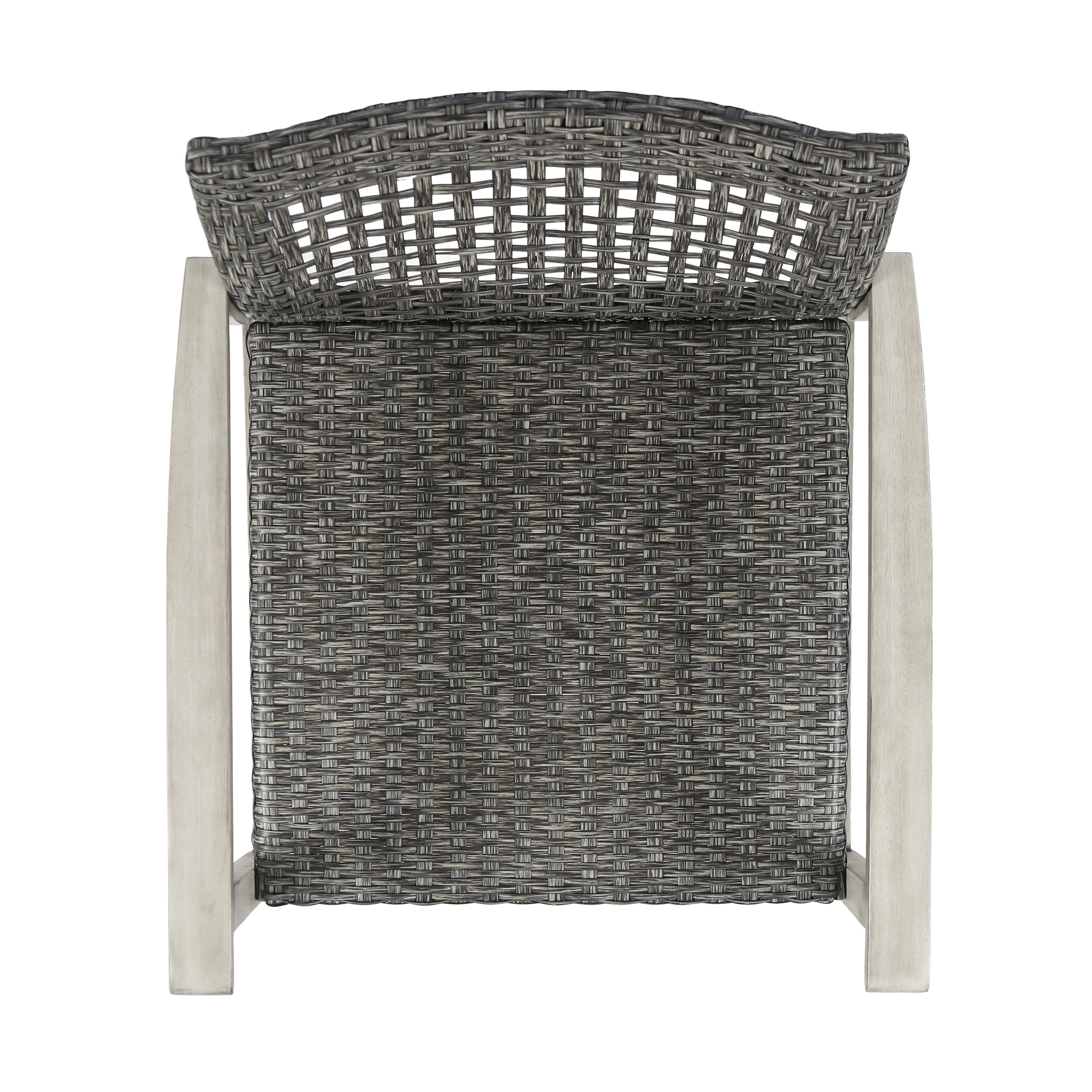 GDFStudio Outdoor Wood and Wicker Club Chairs (Set of 2), Gray Finish and Mixed Black