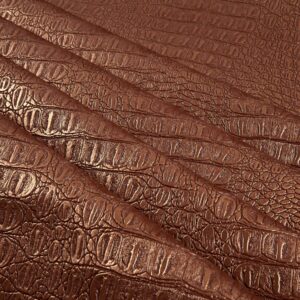 Faux Leather Gator Metallic Copper, Fabric by the Yard