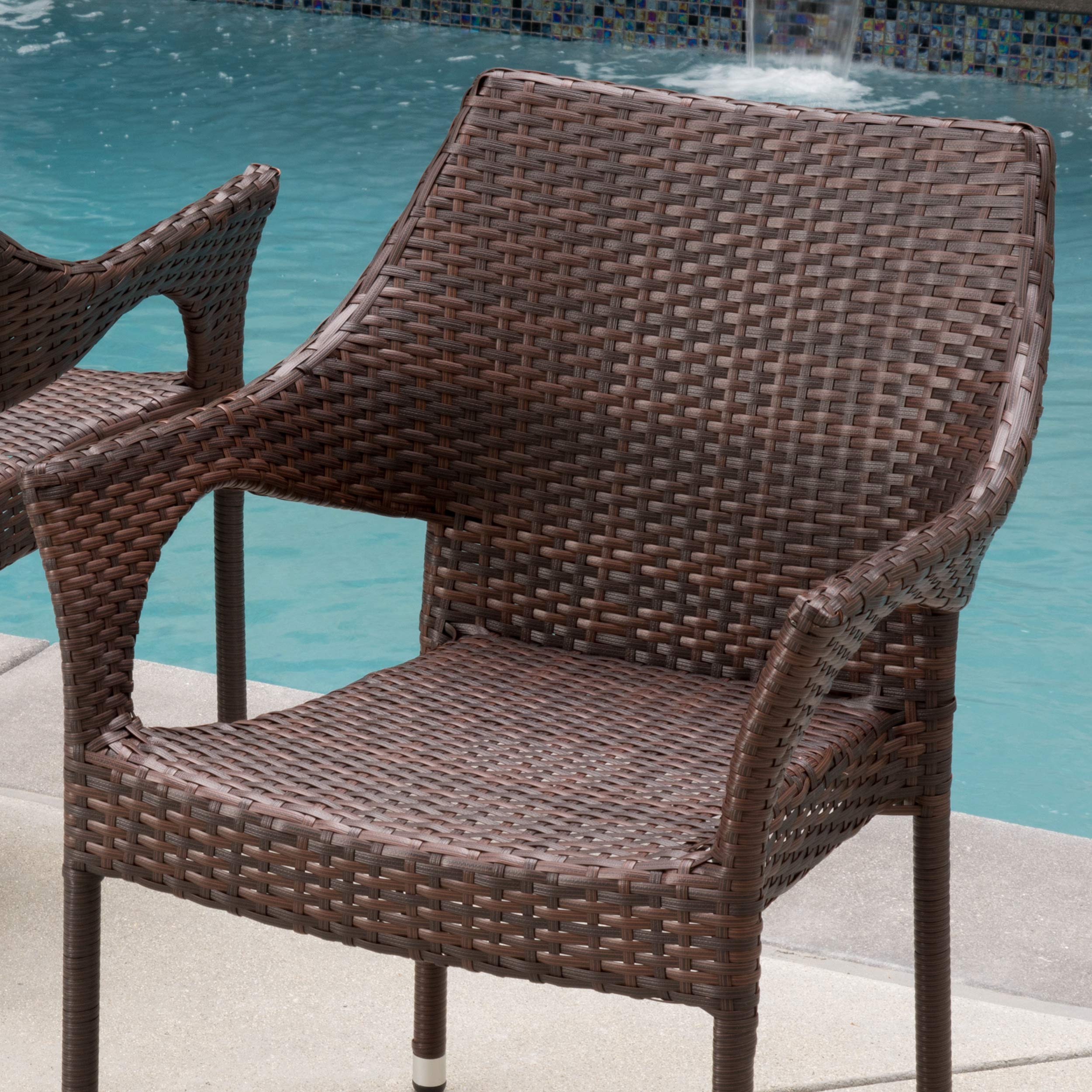 Christopher Knight Home Cliff Outdoor Wicker Chairs, 2-Pcs Set, Multibrown