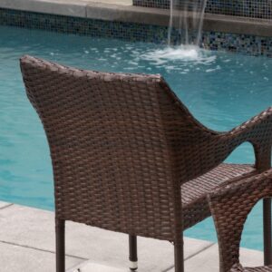 Christopher Knight Home Cliff Outdoor Wicker Chairs, 2-Pcs Set, Multibrown