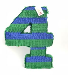 apinata4u large green and blue number four pinata fourth birthday 20"