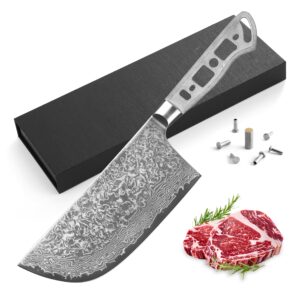 katsura woodworking project kit – chinese cleaver blank – 7 inch – japanese premium aus 10, 67 layers damascus steel – no logo