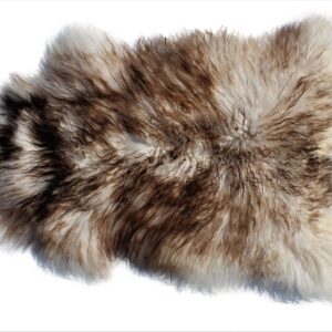 Home Collezione by Salvani Genuine Icelandic Sheepskin Rug Throw (Shade of Brown - Curly Pile) 24"x36"