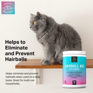 Hairball Remedy for Cats - 90 Anti Cat Hairball Soft Chews Help Control & Prevent Hair Balls Fiber from Pumpkin Treats Hairballs Consistently - Made in USA