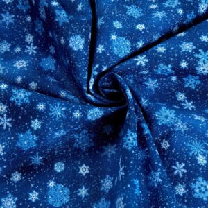 Elizabeth Studio Landscape Medley Snowflakes Royal, Fabric by the Yard