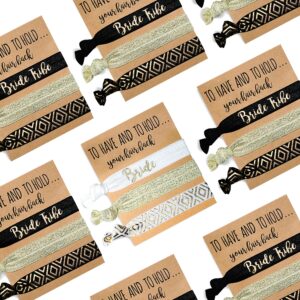 6 pack of bachelorette party favors | 1 'bride to be' and 5 'tribe' hair ties| pop fizz designs