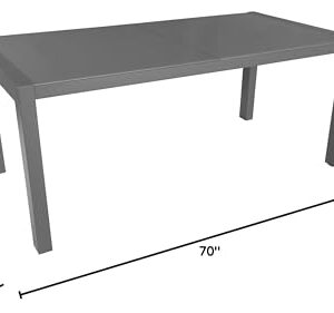 Christopher Knight Home Eli Outdoor Tempered Glass Dining Table with Aluminum Frame, Gray