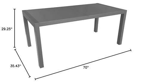 Christopher Knight Home Eli Outdoor Tempered Glass Dining Table with Aluminum Frame, Gray