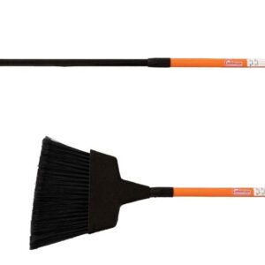 Large 12-inch Angle Broom with Extendable Orange/Black Handle (2 Pack)