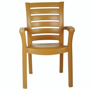 Compamia Marina Patio Dining Arm Chair in Teak Brown (Set of 2)