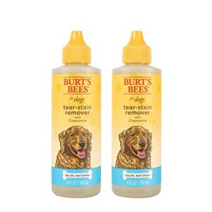 burt's bees for dogs natural tear stain remover for dogs with chamomile | calming and effective puppy & dog tear stain remover | cruelty free, sulfate & paraben free- made in usa, 4 oz - 2 pack