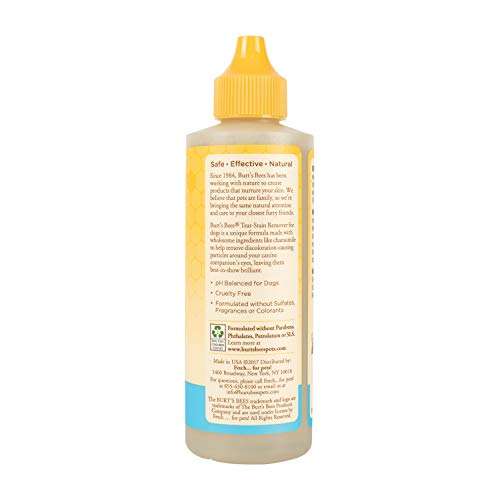 Burt's Bees for Dogs Natural Tear Stain Remover for Dogs with Chamomile | Calming and Effective Puppy & Dog Tear Stain Remover | Cruelty Free, Sulfate & Paraben Free- Made in USA, 4 oz - 2 Pack