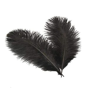 sowder 6-8inch(15-20cm) ostrich feathers plume for wedding centerpieces home decoration pack of 10pcs (black)