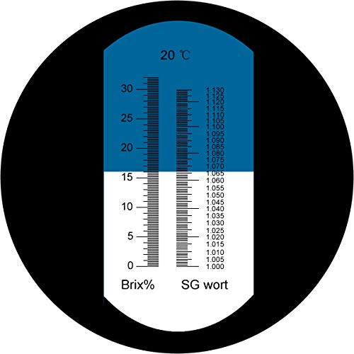 Rhino Beer (0-32% Brix & 1.000-1.130 Specific Gravity) Refractometer for Homebrew and Automatic Temperature Compensation, Replaces Homebrew Hydrometer | Teflon Coating | Wine Fruit Juice Test