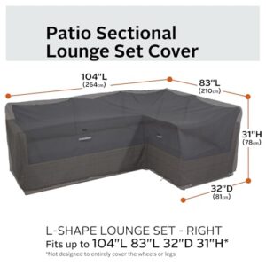 Classic Accessories Ravenna Water-Resistant 104 Inch Patio Right Facing Sectional Lounge Set Cover, Patio Furniture Covers