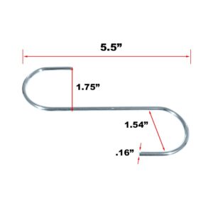 Heavy Duty S-Hooks for Hanging – Comes in 1 3/4 Inch – Stainless Steel Finish (5 Pack)