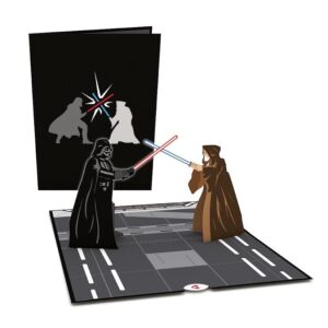 Lovepop Star Wars™ Obi-Wan™ vs. Darth Vader™ Pop Up Card, 3D Card, Star Wars Birthday Card, Greeting Cards, Card for Dad, Birthday Card for Kids