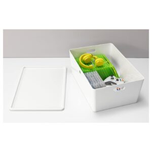 IKEA Kuggis Box with Lid White Size 14 ½x21 ¼x8 ¼ 102.802.03