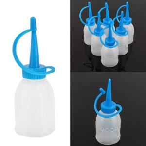 6Pcs/Pack 30ML Plastic Squeeze Bottle Needle Tip Dropper Bottles Multi Purpose Industrial Glue Gel Oil Plastic Squeeze Empty Bottle Jet Dispenser with On Lids