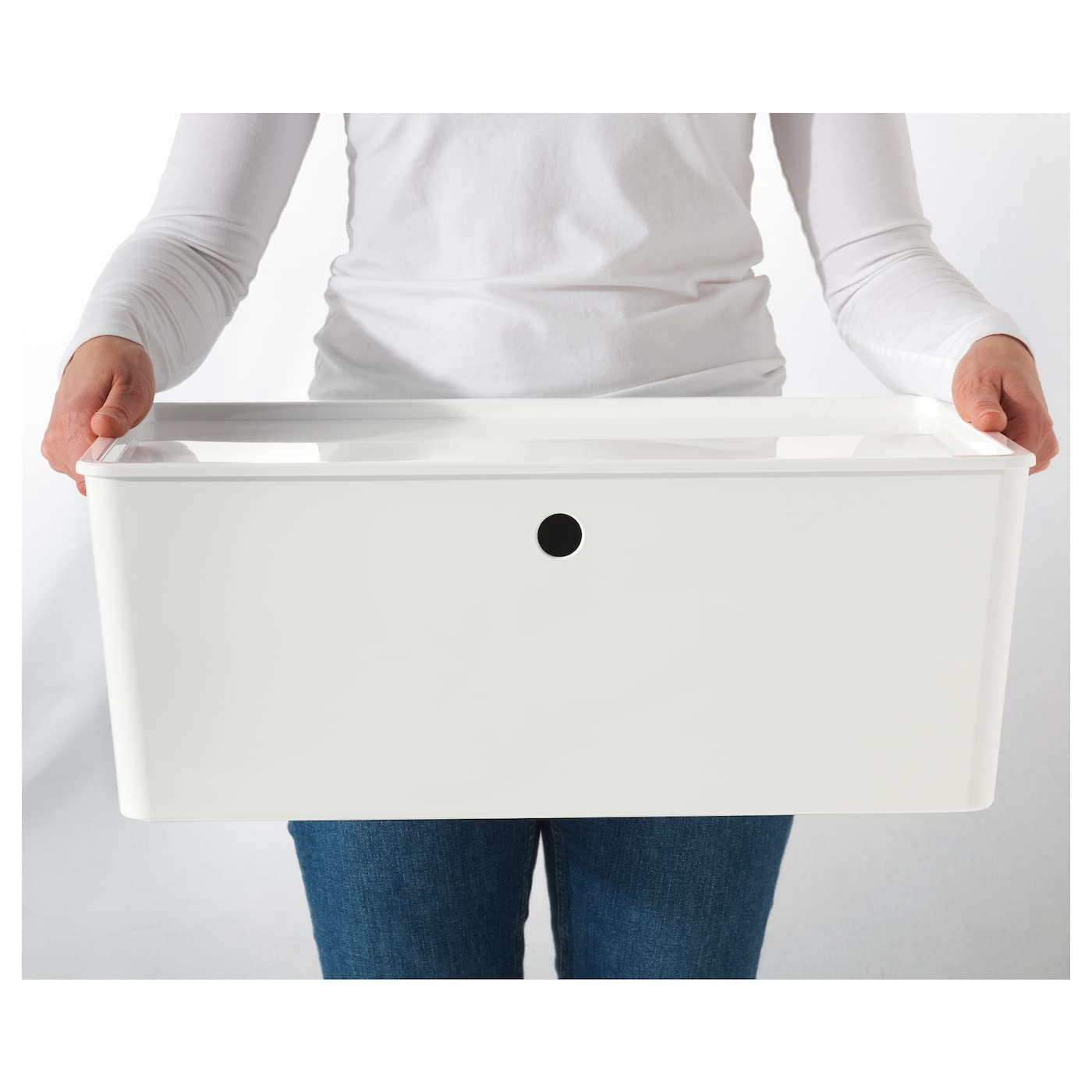 IKEA Kuggis Box with Lid White Size 14 ½x21 ¼x8 ¼ 102.802.03