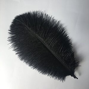 Sowder 6-8inch(15-20cm) Ostrich Feathers Plume for Wedding Centerpieces Home Decoration Pack of 10pcs (Black)