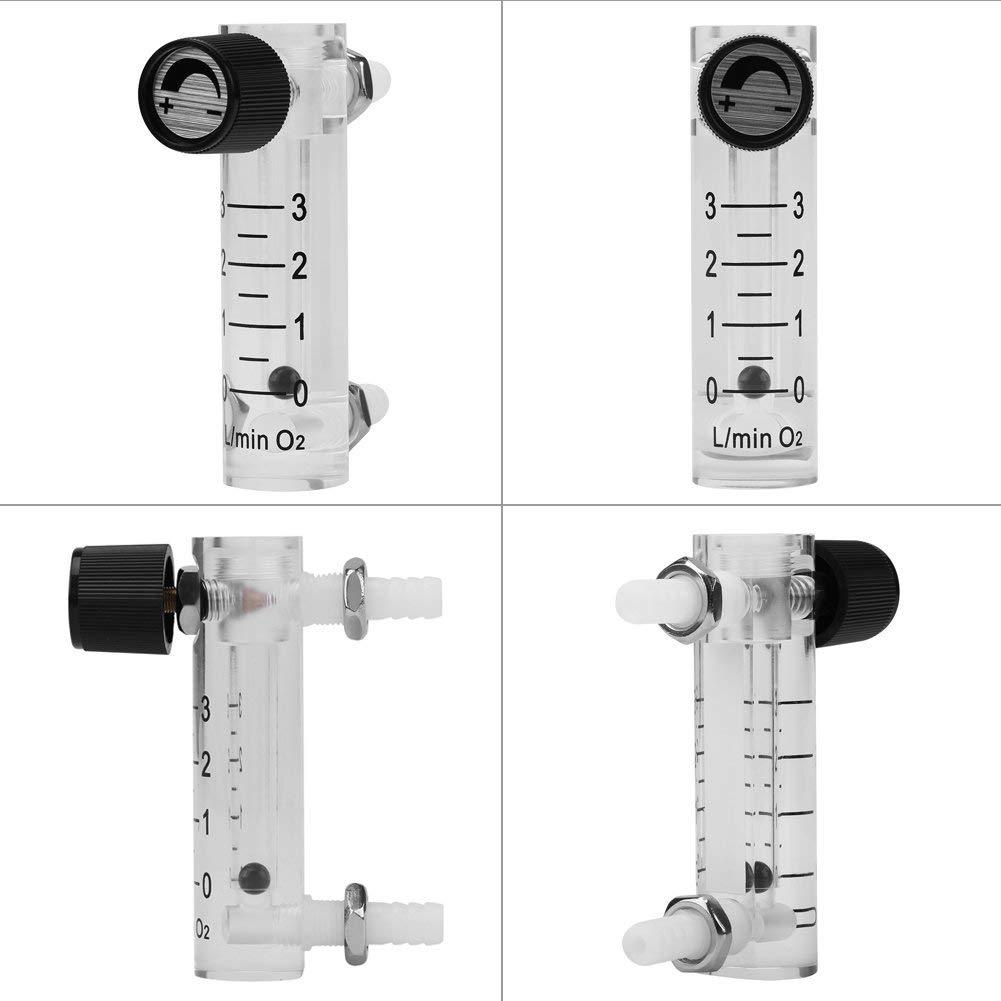 Hilitand Gas Flowmeter, LZQ-2 Flowmeter 0-3LPM Flow Meter with Control Valve for Oxygen Air Gas