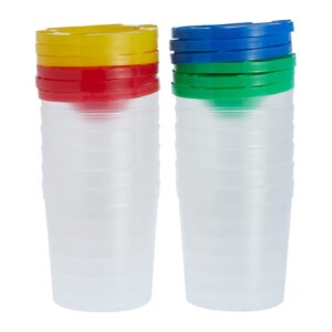 Juvale 12 Pack No Spill Paint Cups With Lids for Kids, Arts and Crafts Supplies for Classrooms (4 Colors, 3 x 3 In)