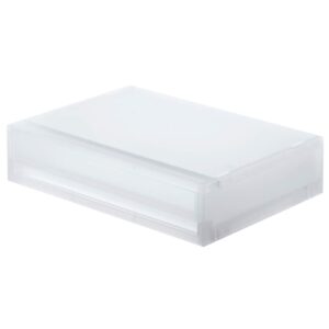 muji polypropylene drawer storage box, a4 wide, 37cm width x 26cm depth x 9cm height, white