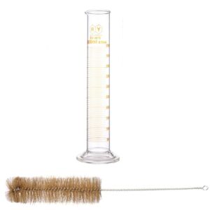 500ml glass graduated cylinder measuring bottle single metric scale with cleaning brush …