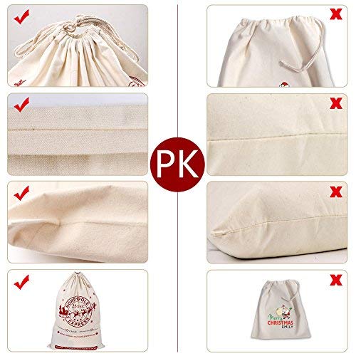 OurWarm 2PCS Large Christmas Gifts Bags, Canvas Blank Storage Bags with Drawstring for Christmas Holiday Party Decorations, 28 x 20 Inch