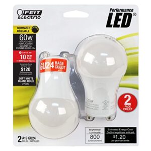 FEIT A60DM827GU2410KLED/2 800 Lumen 2700K Dimmable LED - 2-Pack