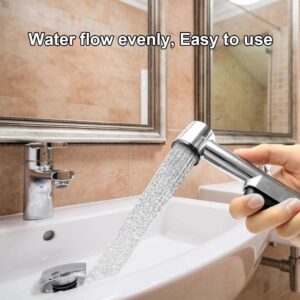 Fdit Toilet Bidet Shower Spray Chrome Plated ABS Small Nozzle Portable Handheld Home Bathroom Washer Shattaf Adapter