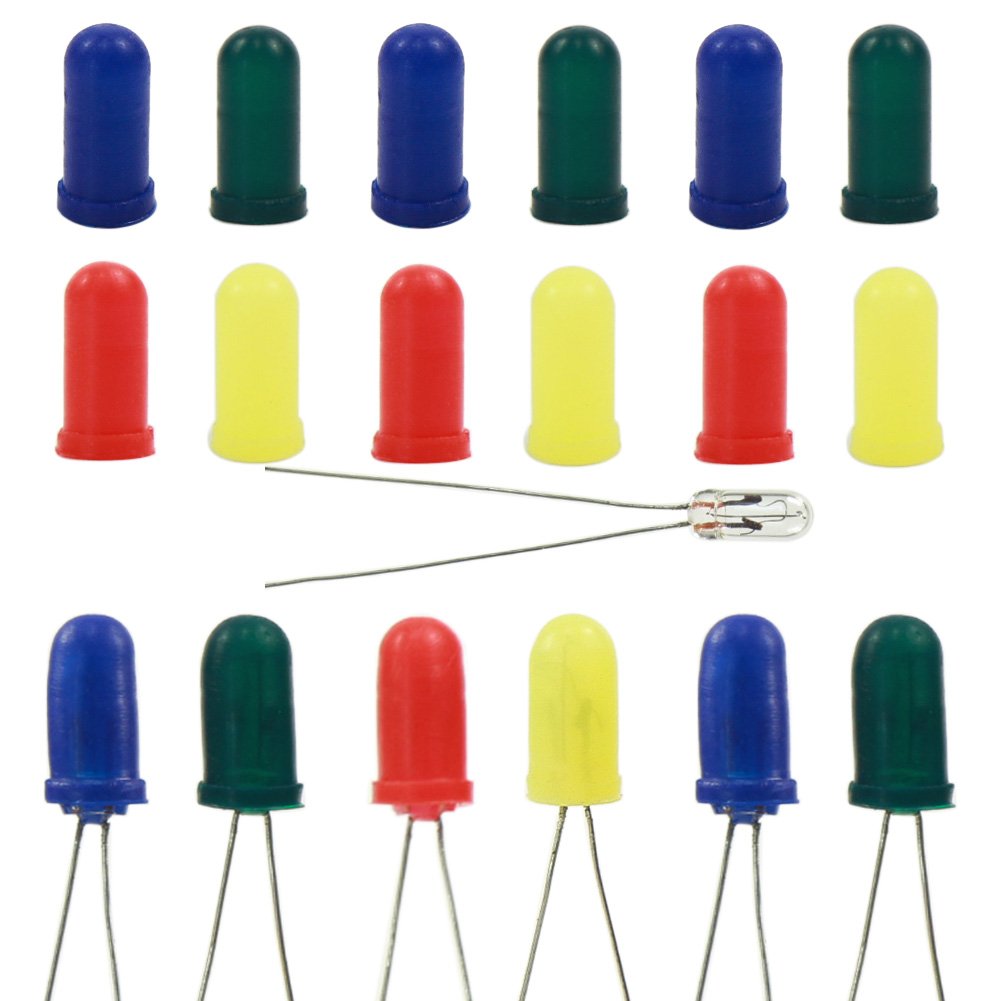 XPT01 100pcs Blue/ Red /Yellow /Green Caps / Covers for 3mm Grain of Wheat Bulbs LEDs for Model Train Layout New