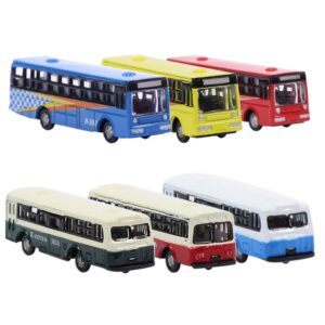 BS150 6pcs Diecast Model Buses Car 1:160 N Scale Streetscape Layout Railway Scenery DIY Train Layout Model Accessories