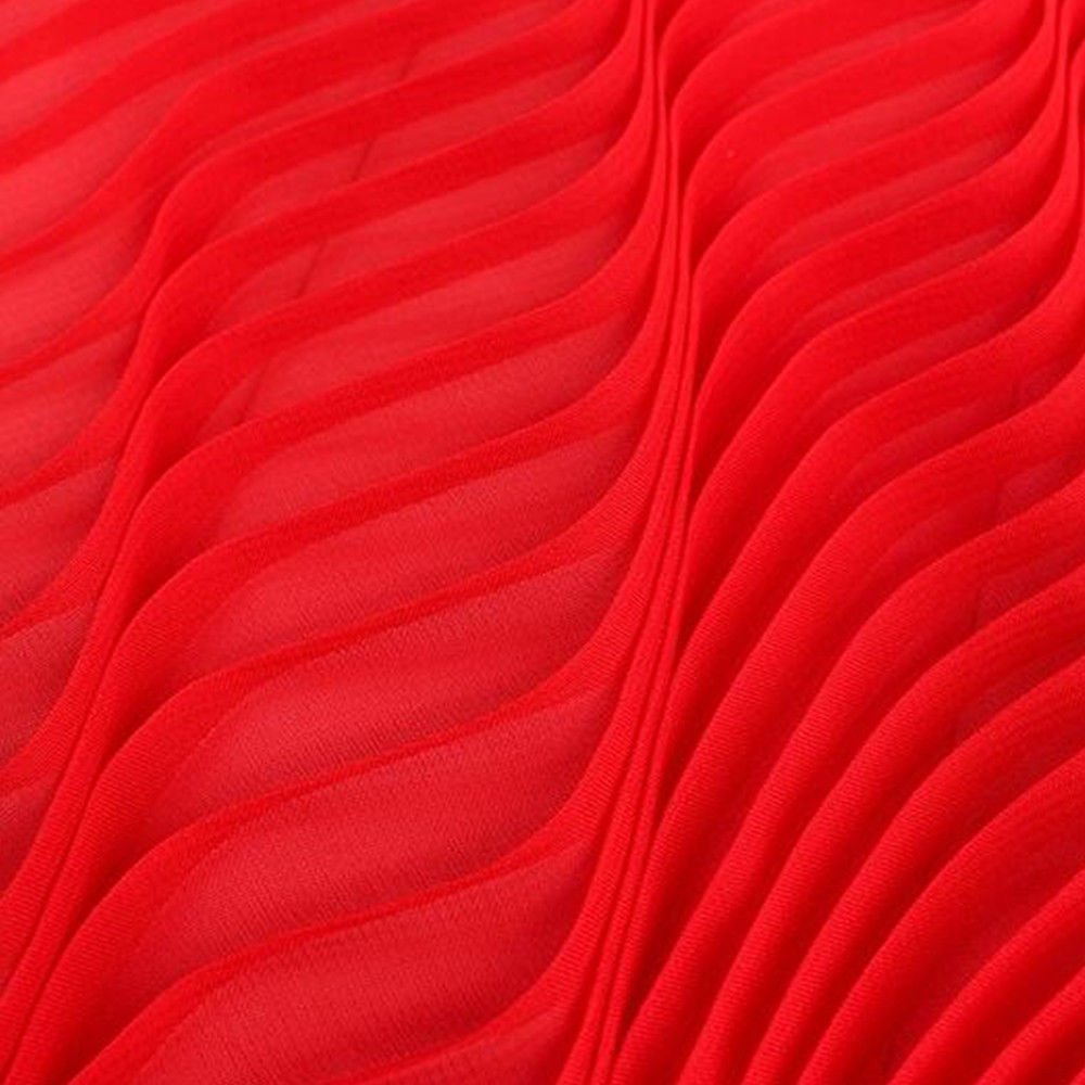 1M DIY Sewing Soft Pleated Chiffon Fabric Craft Material Dress Skirt (1#Bright red)