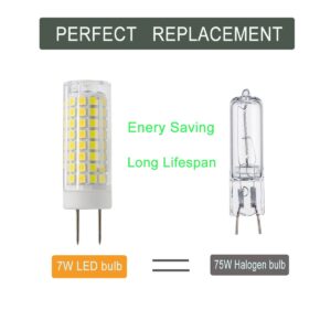 G MGY OLED LED GY8.6 Bulb,7W T4 G8 LED Bulb, 75W Halogen Bulb Replacement, GY8.6 Bi-pin Base Light Bulb, AC120V, for Under Counter Kitchen Lighting, Light Fitting, 2-Pack (White)