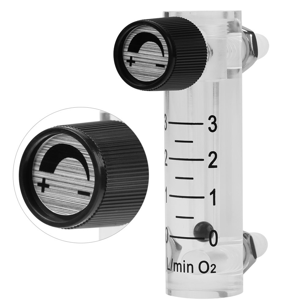 Hilitand Gas Flowmeter, LZQ-2 Flowmeter 0-3LPM Flow Meter with Control Valve for Oxygen Air Gas