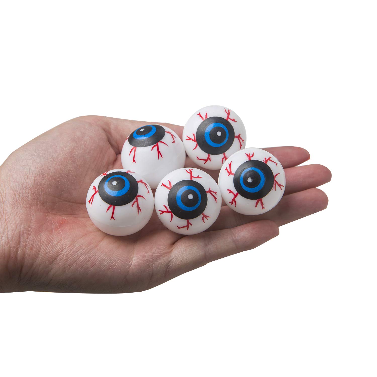 Halloween Eyeballs - 50 Pack Bag of 2" Plastic Eyeballs for Halloween Party Favor, Trick or Treat, Props and Decoration