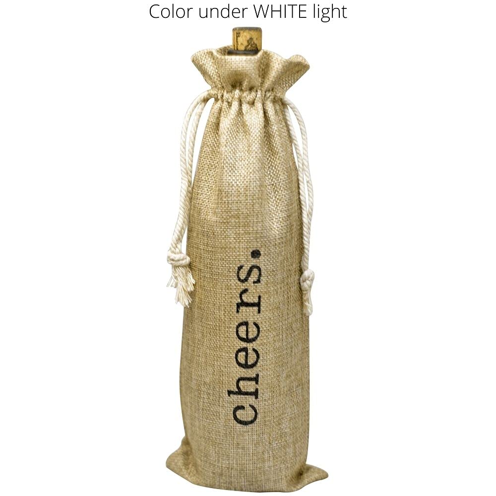 Burlap Wine Bag - 12 Jute Wine Bottle Gift Bags with Drawstring and "Cheers" Print - Gifting Supplies for Wedding, Party Favors, Christmas, Holiday and Wine Tasting Party (Brown, Cheers)