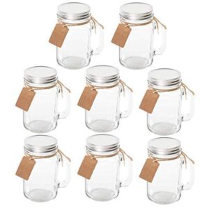 maredash 8 pack mason jars with handle lids with chalkboard labels and tin lids 16 oz for favors