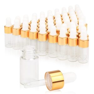 pinklife 50 pakcs essential oil dropper bottles 3ml small clear glass dropper bottles perfume cosmetic sample vials glass eye dropper bottles,free 3ml dropper