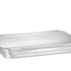 Full Size Deep Steam Aluminum Table Pans - Disposable to go Foil Pans for Chafing, Baking, Storing and Catering Containers (21” x 13” x 3”) (10, With Lids)