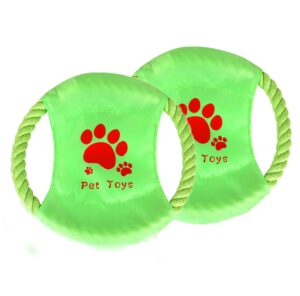 zoypet dog toys flying disc rope toy chew toys 2 pack for dogs flying discs training cotton rope-dog toy pack set dt1-2p