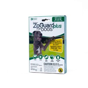 zoguard plus flea and tick prevention for dogs, x-large 89-132 lbs, 3 months, 3 doses