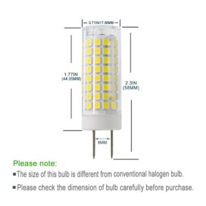 G MGY OLED LED GY8.6 Bulb,7W T4 G8 LED Bulb, 75W Halogen Bulb Replacement, GY8.6 Bi-pin Base Light Bulb, AC120V, for Under Counter Kitchen Lighting, Light Fitting, 2-Pack (White)