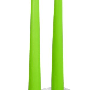 12 Pack Tall Taper Candles - 10 Inch Lime Dripless, Unscented Dinner Candle - Paraffin Wax with Cotton Wicks - 8 Hour Burn Time