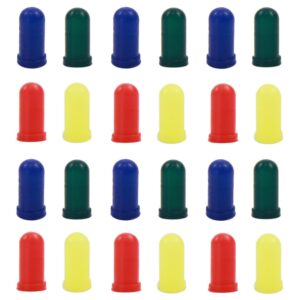 xpt01 100pcs blue/ red /yellow /green caps / covers for 3mm grain of wheat bulbs leds for model train layout new