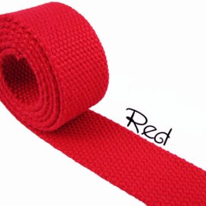 christmas red - heavy canvas webbing roll 1.25" for key fobs, purse straps, belting (5 yard roll)