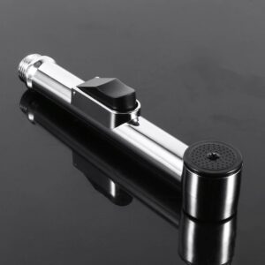 Fdit Toilet Bidet Shower Spray Chrome Plated ABS Small Nozzle Portable Handheld Home Bathroom Washer Shattaf Adapter