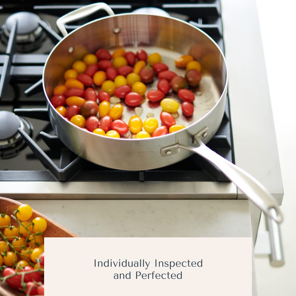 American Kitchen - 12 inch Stainless Steel Skillet Saute Pan, with Cover, Made In America